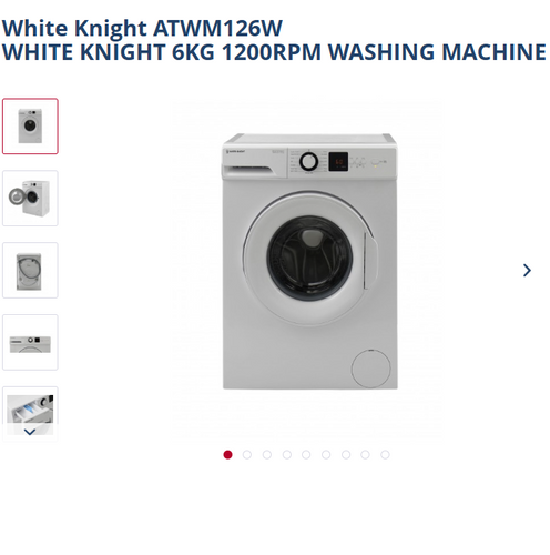 White Knight ATWM126W 1200 Spin 6kg Load washer | Econofreeze