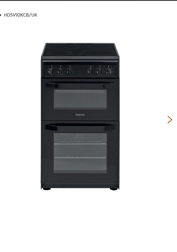 Hotpoint HD5V92KCB Black 50cm Twin Cavity Free Standing Cooker ...