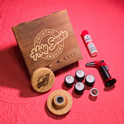 Solid Oak Cocktail Smoker Kit in Wooden Box | Holy Smoke Cocktails