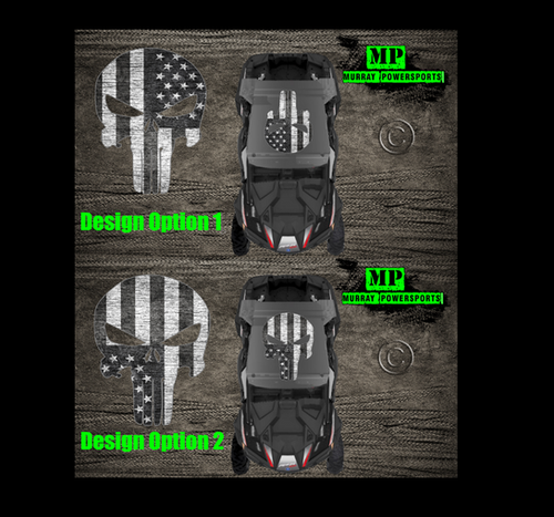 SXS/UTV/RZR/Truck/Car American Flag Punisher Roof Decal | Murray ...
