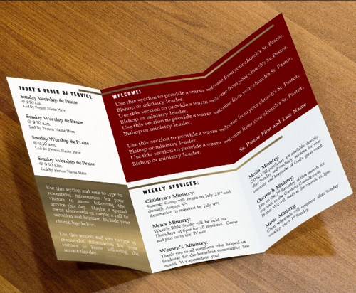 MS PowerPoint Trifold Church Bulletin | Drea's Design Trove