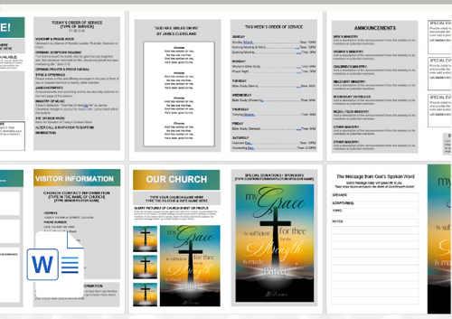 Editable Church Bulletin Program Half US Letter Booklet | Drea's Design ...