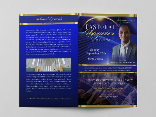 Ignite Blue & Gold Pastor Appreciation Program | Drea's Design Trove