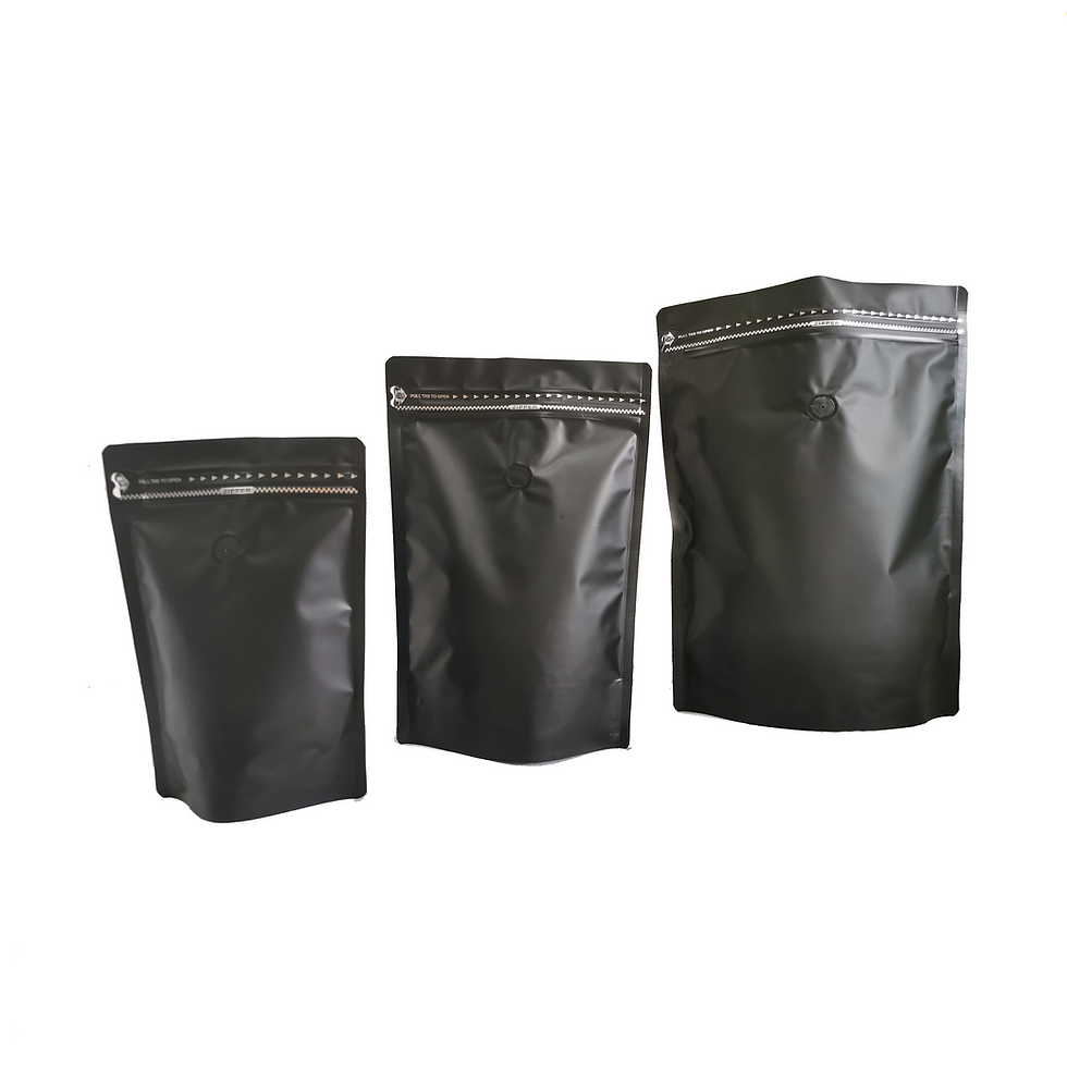 Black Coffee Stand Up Pouch with Valve | GagMax Packaging