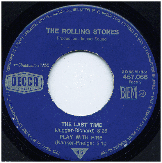 45 Tours The Last Time des Rolling Stones