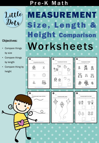 Pre-K Measurement Worksheets (Size, Length and Height Comparison)