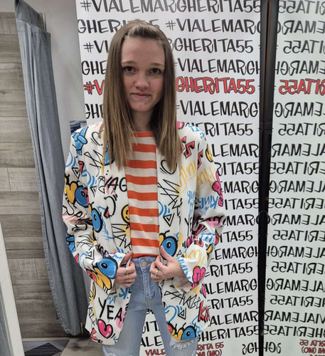 Blazer a fantasia con scritte stile cartoon | VIALEMARGHERITA55