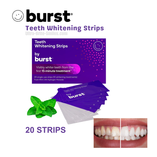 BURST Teeth Whitening Strips 6% HP Sensitive Teeth Friendly No-Slip ...