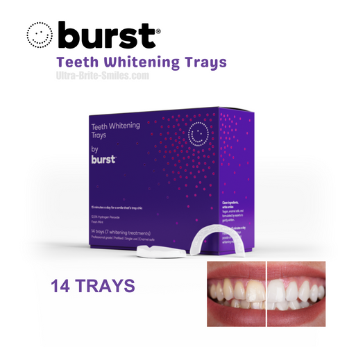 BURST Teeth Whitening Prefilled Gel Trays 12.5% HP Sensitive Teeth ...