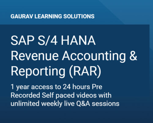 SAP RAR (Revenue Accounting & Reporting) Course | Gaurav Learning Solutions