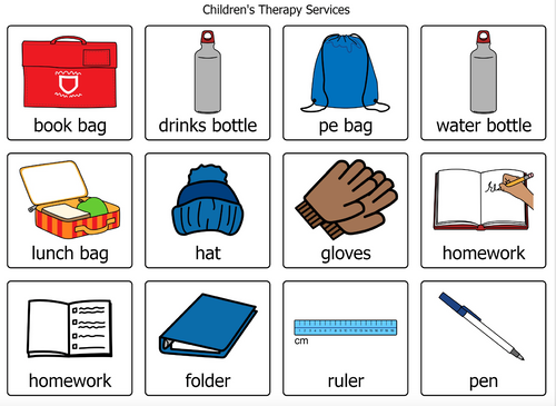 School Bag Symbols | Children's Therapy