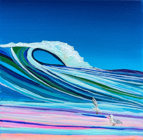 Day 19 | Surge | Wave Motion Mini Painting by Drica Lobo