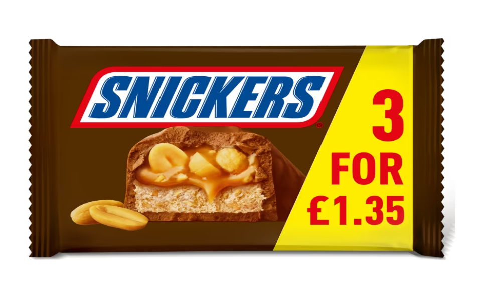 Snickers Peanuts Nougat & Milk Chocolate Multipack £1.35 PMP 125.1g x ...