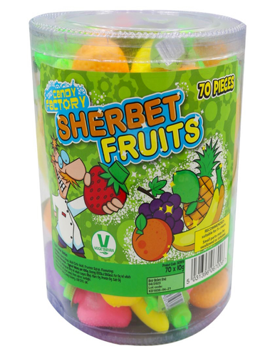 Crazy Candy Factory Sherbet Fruits 10g x 70 | Bulk Bites