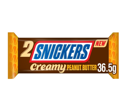 Snickers Creamy Peanut Butter & Milk Chocolate Snack Bar Duo 36.5g x 24 ...
