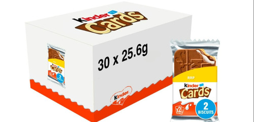 Kinder cards Milk Choc Wafer biscuit Snack Bar 30x25.6g | Bulk Bites