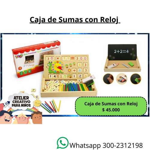 Caja de sumas con reloj | Atelier Creativo