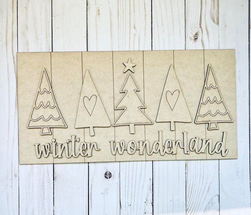 DIY Winter Wonderland Pine Tree Sign | Party Kat Designs