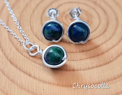 Sterling silver and Chrysocolla set | My Site