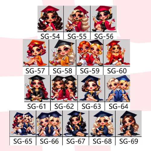 Graduate Girl Glitter UV DTF WRAP | BOSS Babe Wholesale