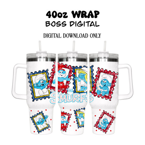 Smurf Stamp 40oz DIGITAL PNG Image | Loverboy Creative