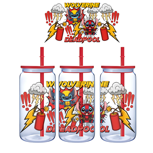 Stitch Wolverine - 16oz Libbey UV DTF Wrap | BOSS Babe Wholesale