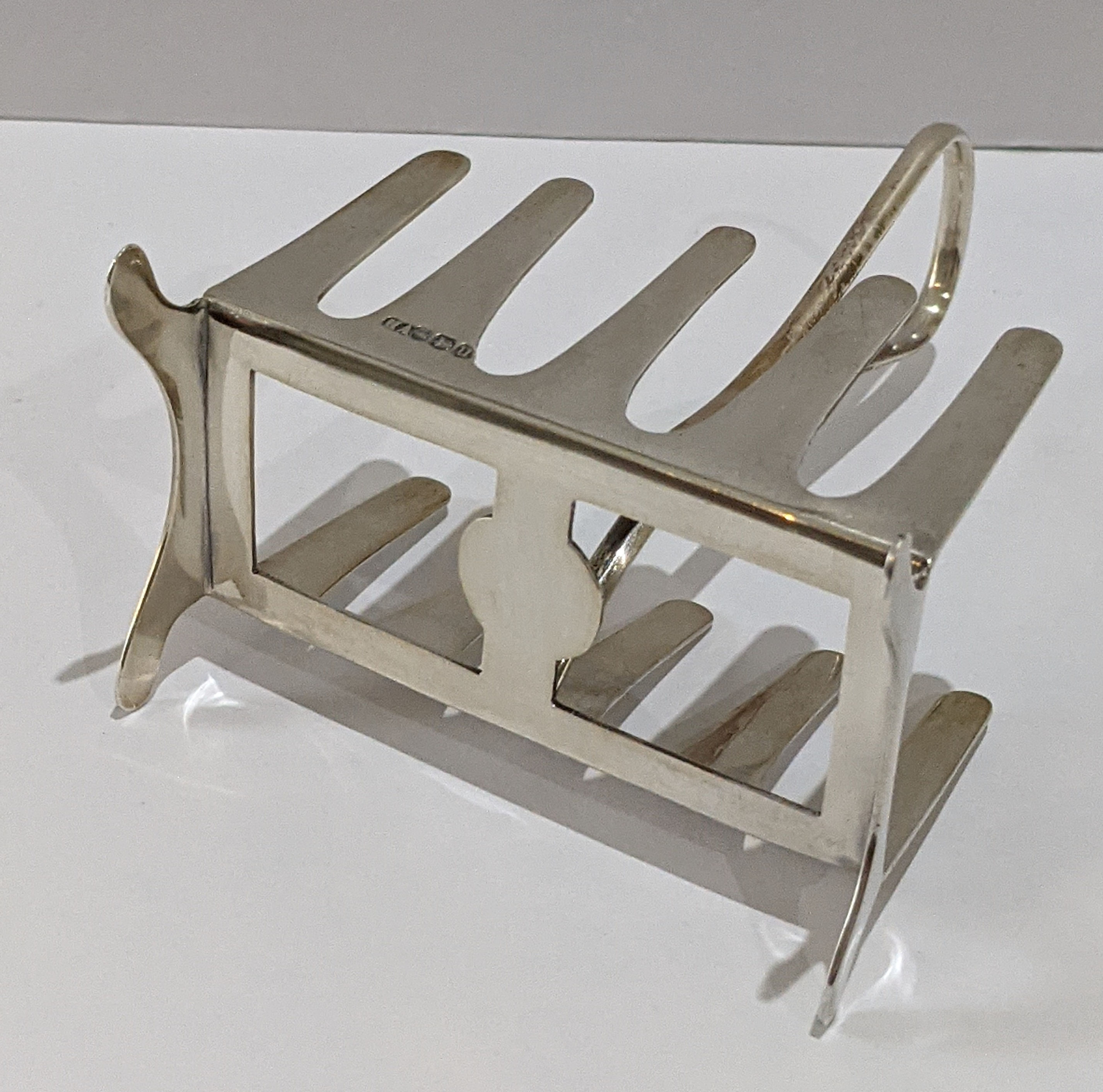 1937 Art Deco Rare Shape Hallmarked Solid Silver Toast Rack 75gms Harry ...