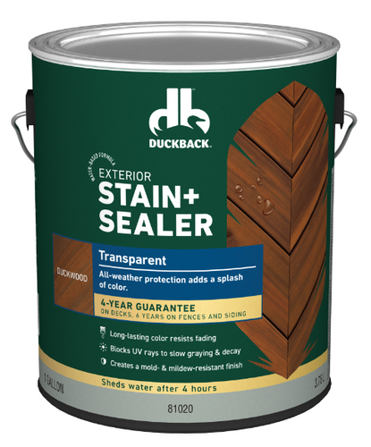 TRANSPARENT EXTERIOR STAIN AND SEALER - DUCKBACK | mtpaintsupply.com