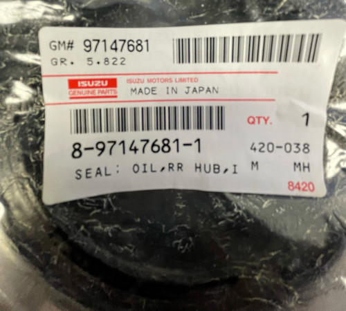 ISUZU 8-97147-681-1 SEAL; OIL,RR HU | CommercialTruckParts