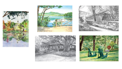 5 Assorted Note Cards, A2 | Lisa Greenleaf