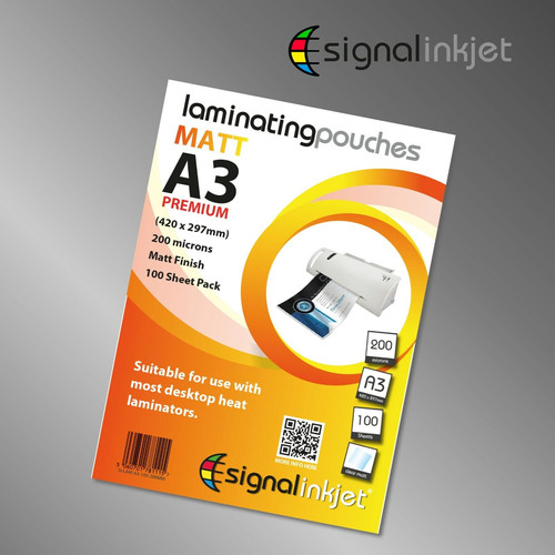 A3 Premium Matt Laminating Pouches Sheets - 200 MICRONS - 100 SHEET ...