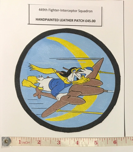 449th Fighter Interceptor Squadron handpainted leather patch | Artist Karl