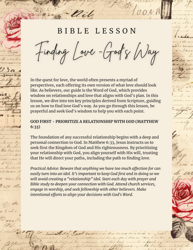 Bible Lesson: Finding Love - God's Way | Naja Alston
