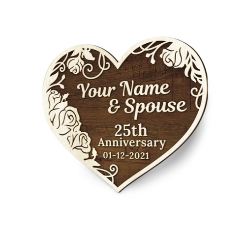 Wedding Heart Sign with Flowers