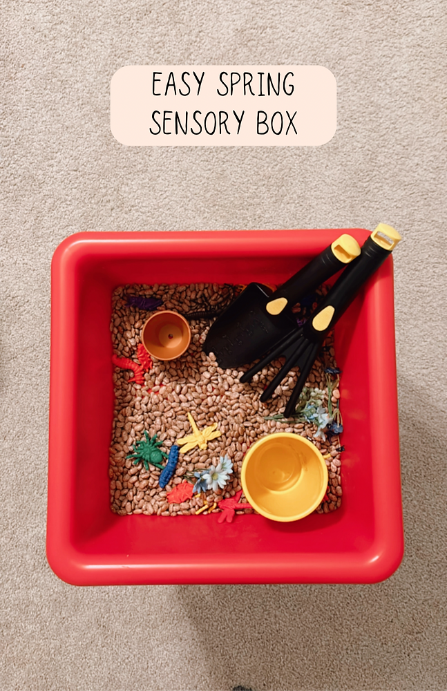Easy Spring Sensory Box for Toddlers