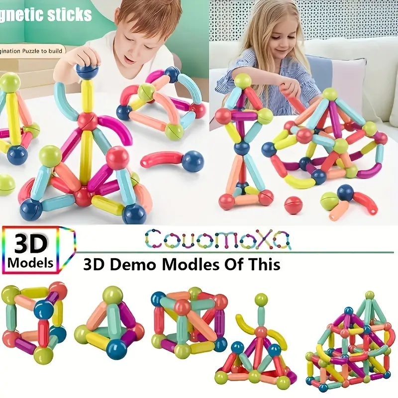 Magnetic Building Blocks: Educational STEM 3D Construction Toys ...