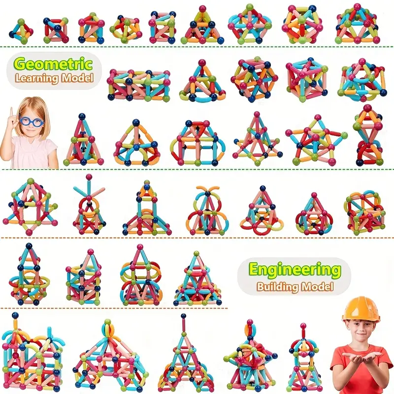 Magnetic Building Blocks: Educational STEM 3D Construction Toys ...