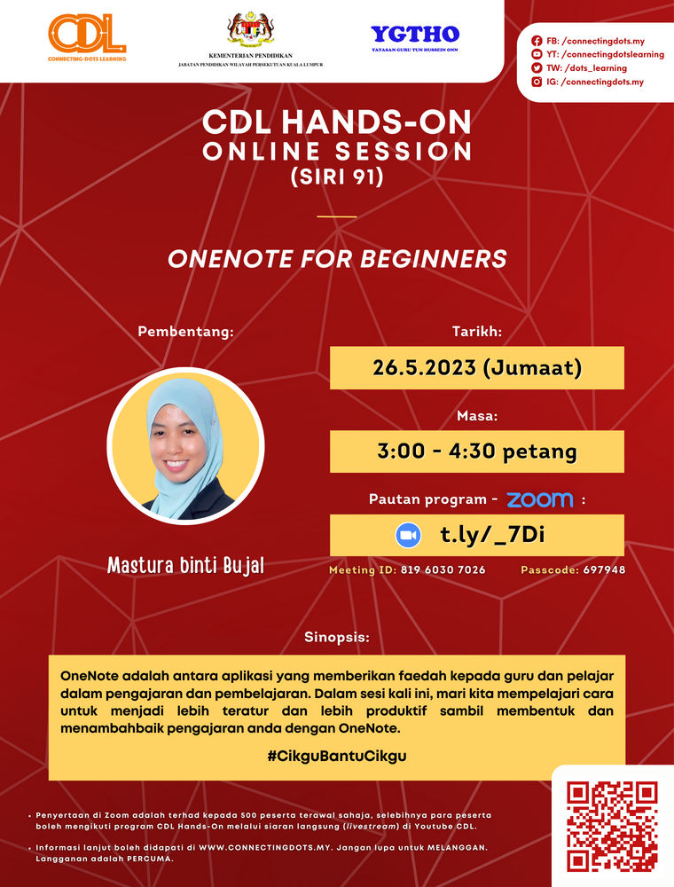 PAUTAN PROGRAM CDL Hands-On Online Session Siri 91 (26/5/2023) | connectingdots.my
