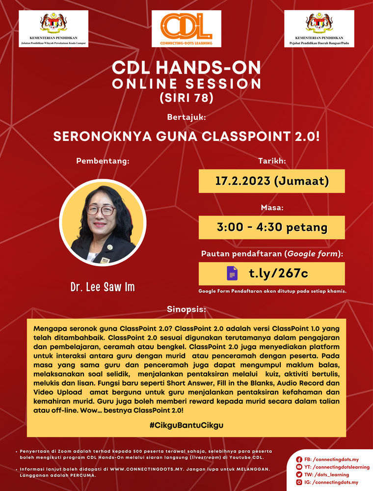 PENDAFTARAN CDL Hands-On Online Session Siri 78 (17/2/2023 ...