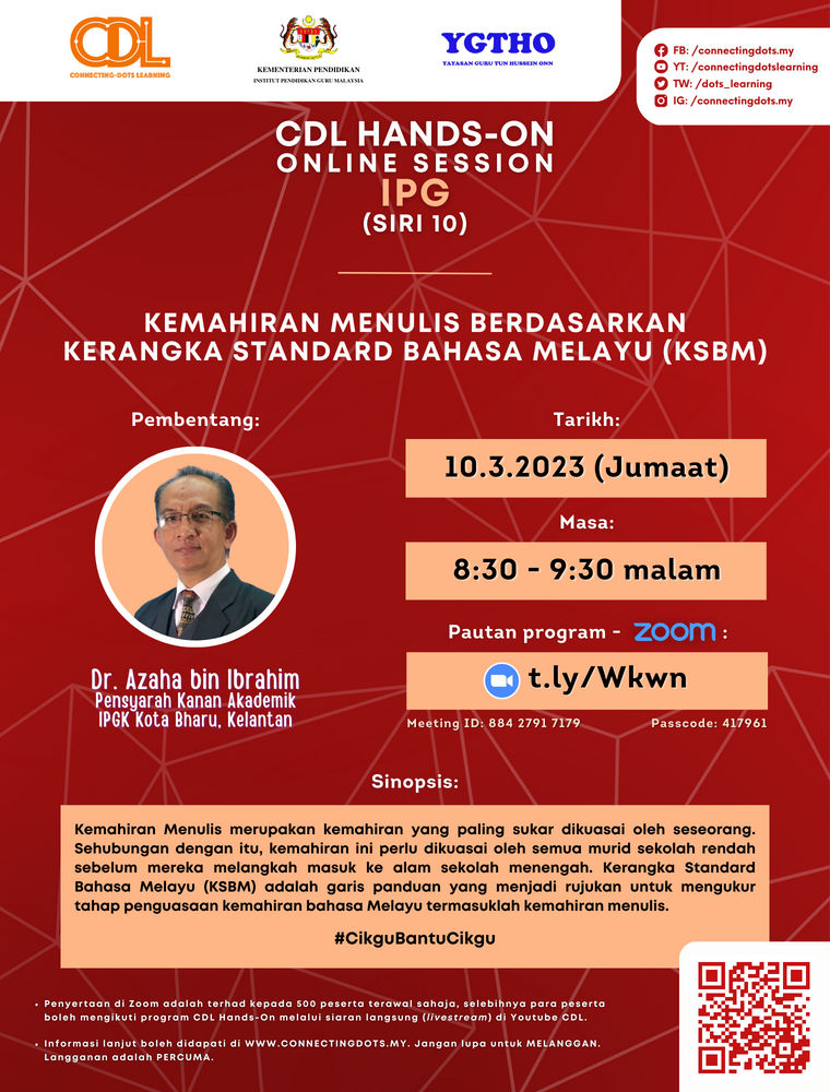 PAUTAN PROGRAM CDL Hands-On Online Session IPG Siri 10 (10/3/2023) | connectingdots.my