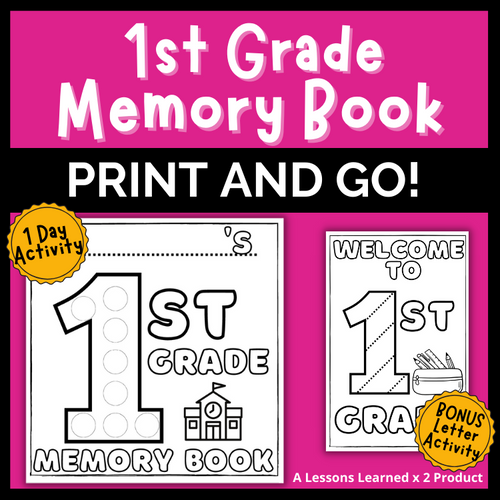End Of Year Memory Book 1st Grade with BONUS Letter Activity | Lessons ...