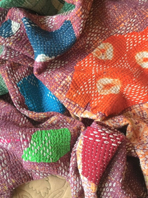 Kantha stitching
