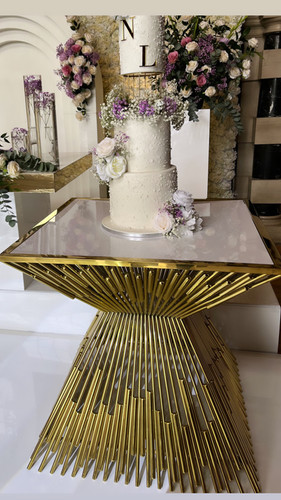 Valentina luxury gold cake table hire | Jaydas Events