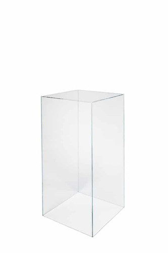 Clear acrylic pedestal display plinth stand hire 30cm | Jaydas Events