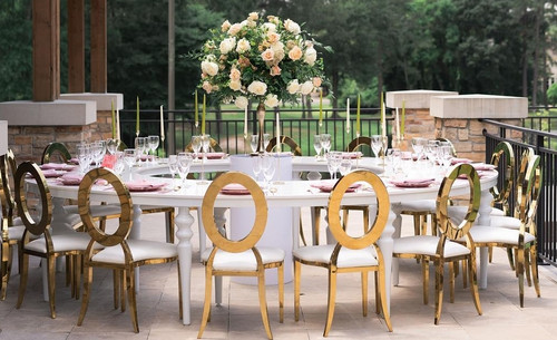 Luxury white O vip table top hire | Jaydas Events