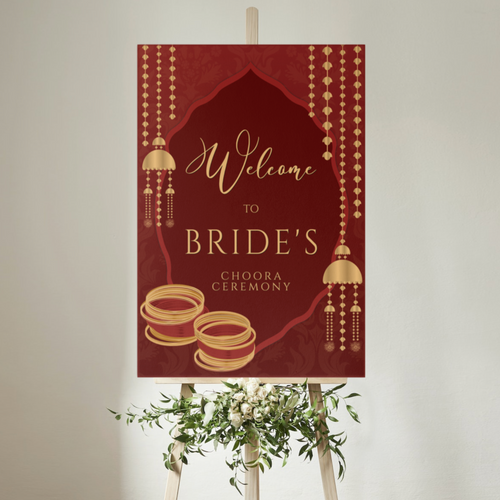 Choora Ceremony Welcome Sign | DESIGNR