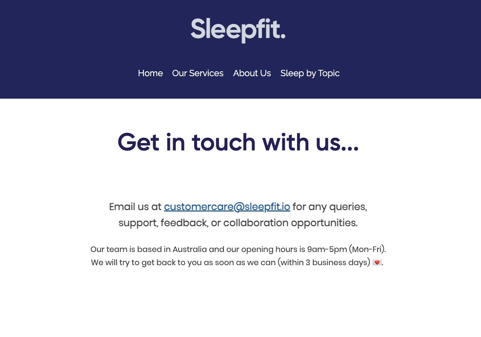 Contact Us Sleepfit
