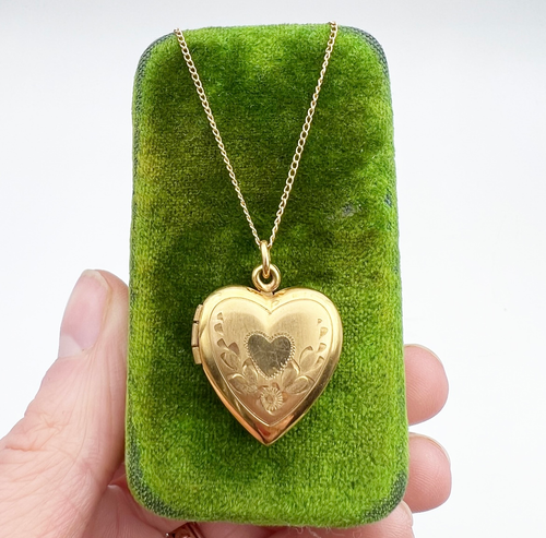 Vintage Engraved Heart Locket | Arcadian Antiques