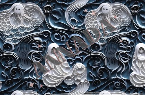 Paper quilling black ghosts | Cute Knits