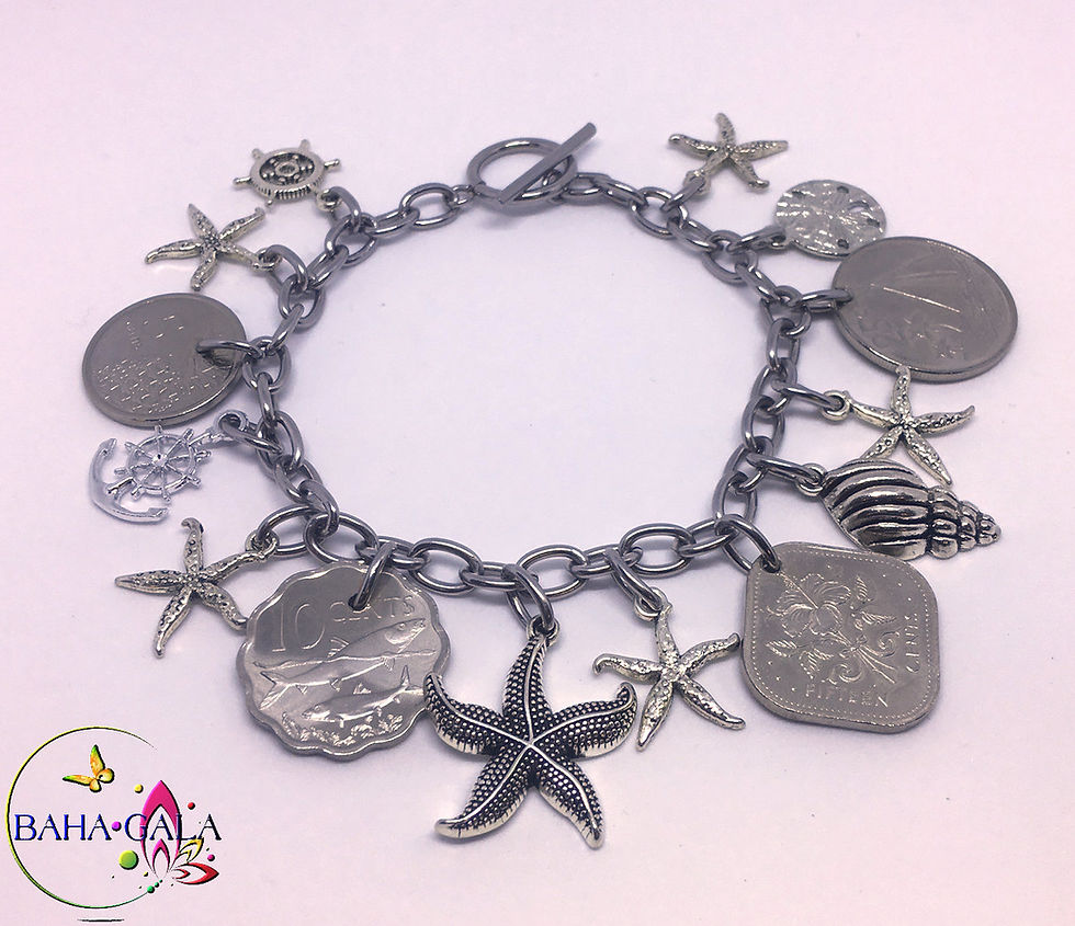 BG Authentic Bahamian Coin Charm Bracelet. | bahagala